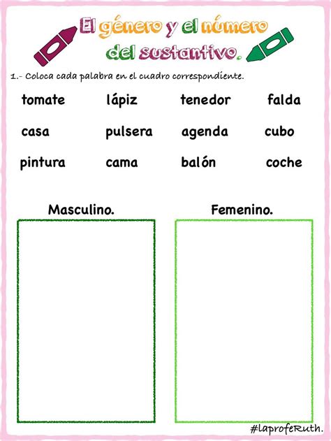 Ejercicios Masculino Y Femenino 2 Primaria