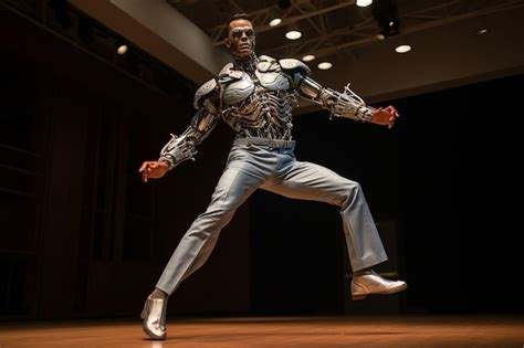 Premium Ai Image The Terminator Strikes A Full Body Dynamic Pose