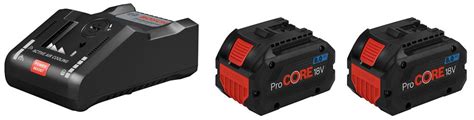 BOSCH Basis Set 2 x ProCORE 18V 8 0Ah und Ladegerät GAL 18V 160