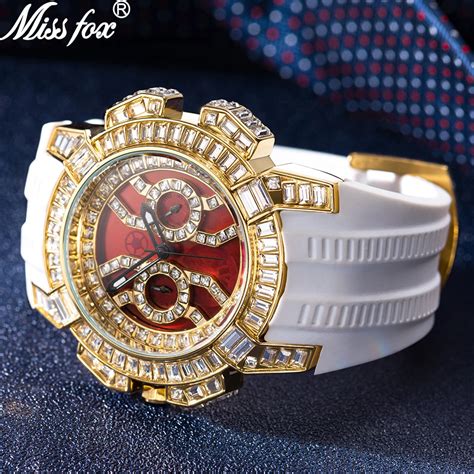 MISSFOX Yeni K Rm Z Quartz Saat Erkekler I In L Ks Hip Hop Sokak Giyim