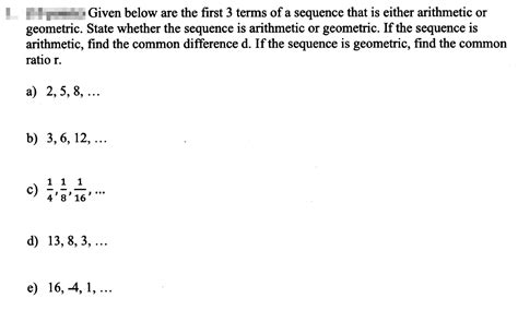 solved given below are the first 3 terms of a sequence that