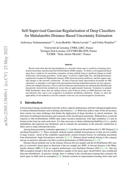 Self Supervised Gaussian Regularization Of Deep Classifiers For