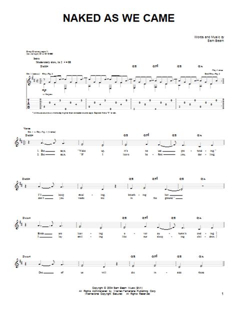 Naked As We Came By Iron Wine Sheet Music For Easy Guitar At Sheet