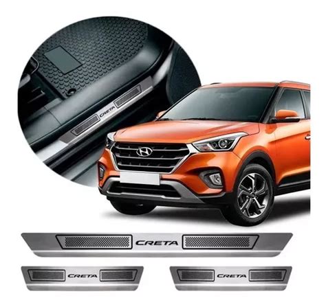 Jogo Soleira Porta Aço Inox Hyundai Creta 2021 2022 2023 Parcelamento