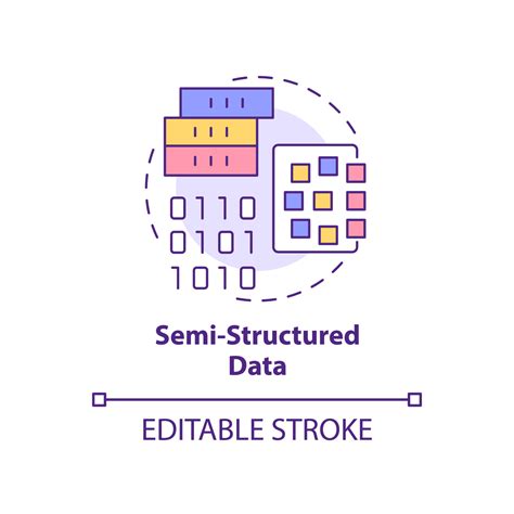 Semi Structured Data Concept Icon Big Data Type Abstract Idea Thin