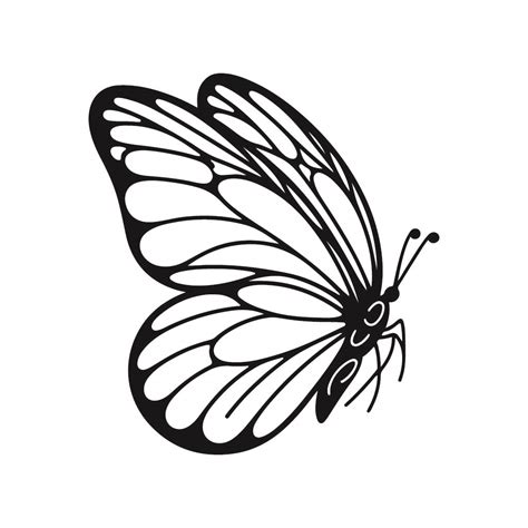 Free Flying Cloudless Sulphur Butterfly SVG Black And White SVG