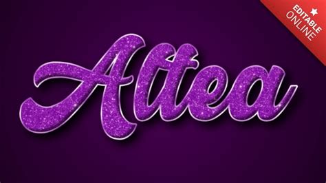 Altea Purple Glitter Text Effect Generator