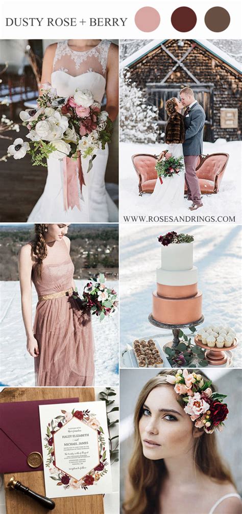 Wedding Color Palettes For The Bride And Groom In Pink Brown Burgundy