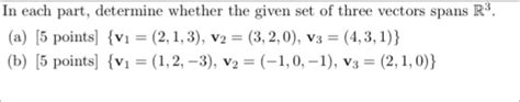 solved in each part determine whether the given set of