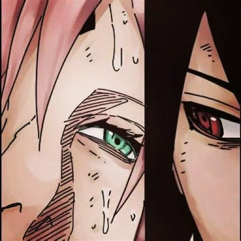 Two Anime Characters With Green Eyes And Pink Hair