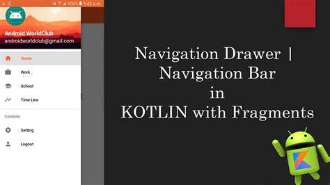 Navigation Drawer In Kotlin With Fragments Youtube