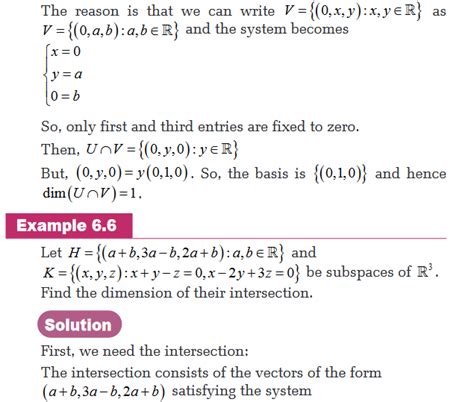 course mathematics topic unit 6 intersection and sum of subspaces