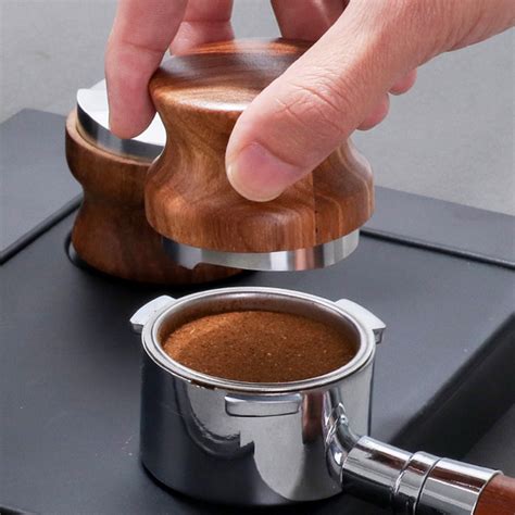Ludlz 51 53 58mm Coffee Powder Tamper Spring Loaded Flat Base Solid