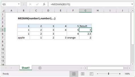 Cómo utilizar la función MEDIANA de Excel