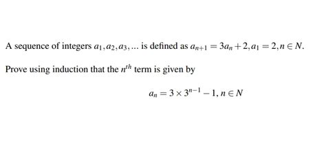 solved a sequence of integers a1 a2 a3 … is defined as