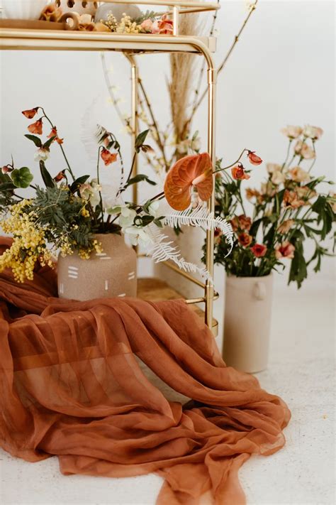 Modern Terracotta Floral Design Earth Toned Wedding Flowers