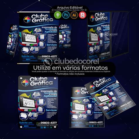 Gráfica Rápida Panfleto Flyer CDR PSD AI PDF 01 Clube do Corel