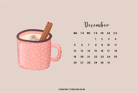 30 Free December Wallpapers Pink Mug Calendar I Take You Wedding