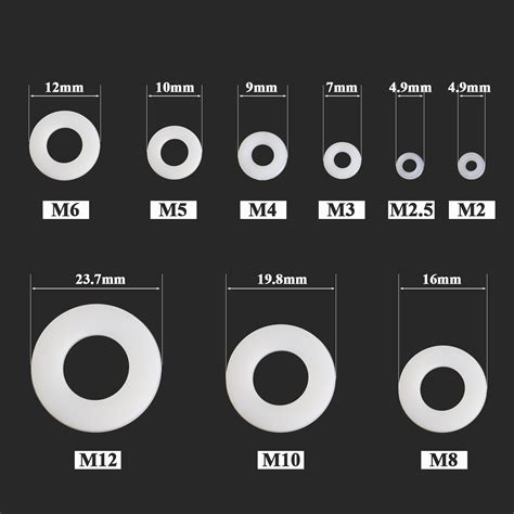 Rubber Flat Washer Size Chart