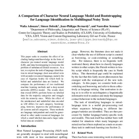 a comparison of character neural language model and bootstrapping for language identification in