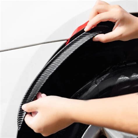 2pcs Carbon Fiber Style Car Wheel Eyebrow Arch Protector Trim Lips