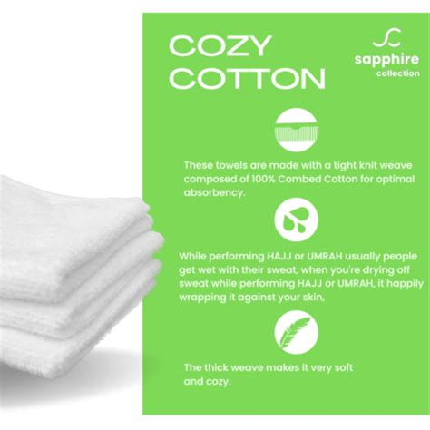 Ihram For Hajj Premium White Terry Ehram 100 Pure Cotton Towels Large