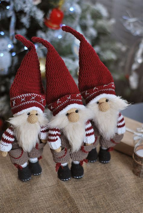 Cute Christmas Gnome Crochet Pattern Scandinavian Gnome Etsy Canada