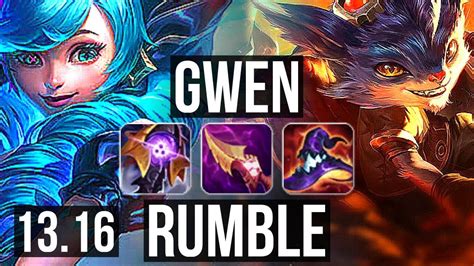 GWEN Vs RUMBLE TOP 7 Solo Kills 66 Winrate 17 2 3 Legendary