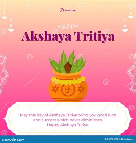 Happy Akshaya Tritiya Hindu Festival Banner Design Stock Vector