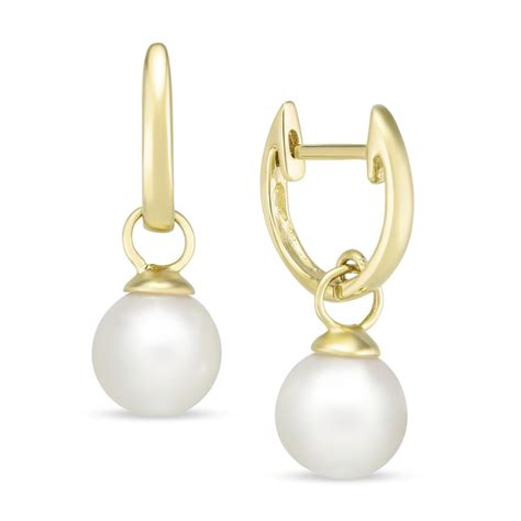 14K Yellow Gold White Cultured Pearl Drop Earrings Borsheims