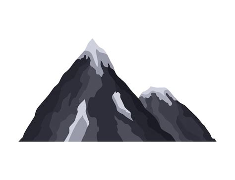 Natureza paisagem montanhosa ilustração em vetor maciço rochoso picos