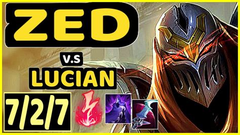 ZED Vs LUCIAN 7 2 7 KDA MID GAMEPLAY EUW Ranked MASTER YouTube