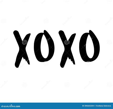 Vector Hand Drawn Xoxo Lettering Stock Vector Illustration Of Phrase