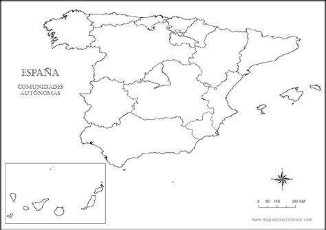 Mapas de España para colorear