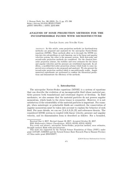 analysis of some projection methods for the incompressible fluids with microstructure pdf