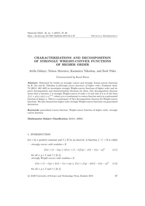pdf characterizations and decomposition of strongly wright convex functions of higher order