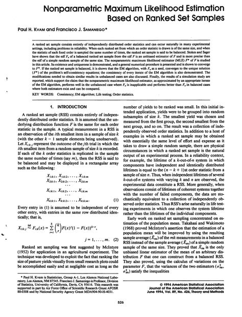 pdf nonparametric maximum likelihood estimation based on ranked set samples