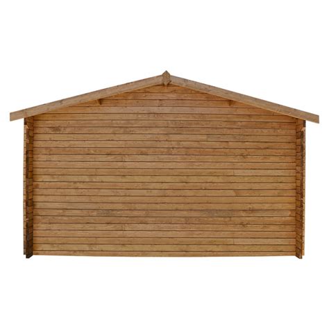 Abri en bois massif 12m² 28mm Traité teinté marron Gardy Shelter