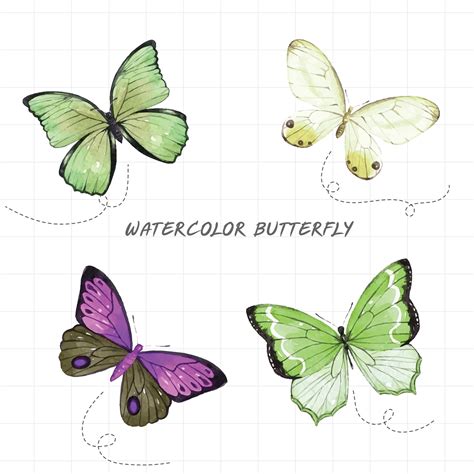 Watercolor Butterfly Set Vector Illustration 28050368 Vector Art At