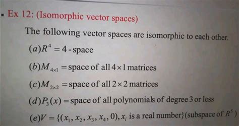 Ex 12 Isomorphic Vector Spaces The Following Vector Spaces Are Isomo