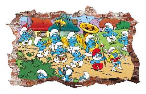Naklejki Na Cian Smerfy Smurf Bajka Naklejka Xxl X Cm