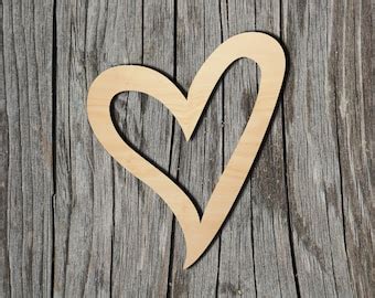 Heart Laser Cut Out Unfinished Wood Shape Craft Supply DSN28 Etsy