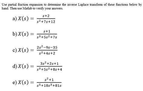 solved use partial fraction expansion to determine the