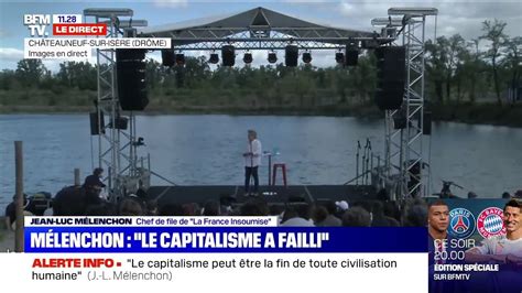 À l université d été de La France insoumise Jean Luc Mélenchon défend