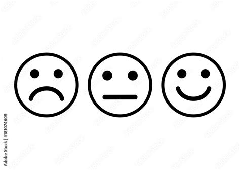 Face Icons With Positive Neutral And Negative Mood Vector