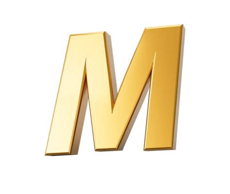 D Gold Effect Letter M Png