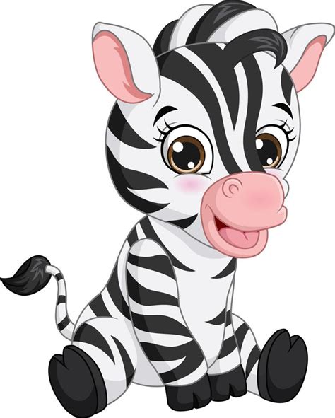 Cute Baby Zebra Cartoon Sitting Vector Art At Vecteezy
