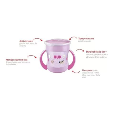 Nuk Vaso Evolution Mini Magic Cup Con Borde Ml Color Rosa