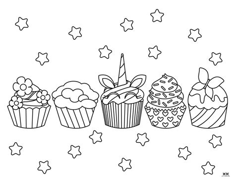 Cupcake Template To Color