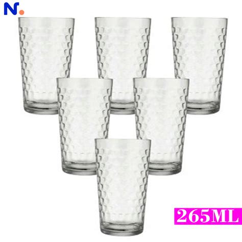 Conjunto Jogo Kit De 6 Copos De Vidro Batuque 265ml Multiuso PREMIUM